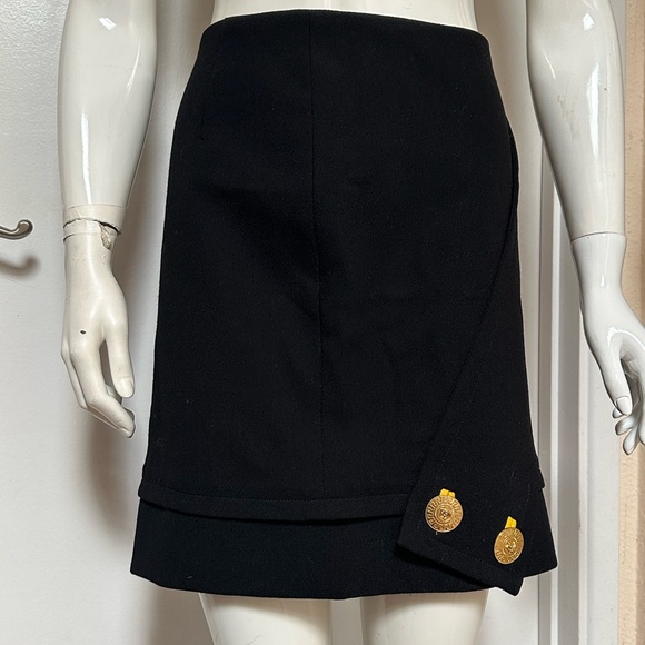 Versace | Skirts | Versace Medusa Skirt Gold Greek Key Medusa Buttons ...